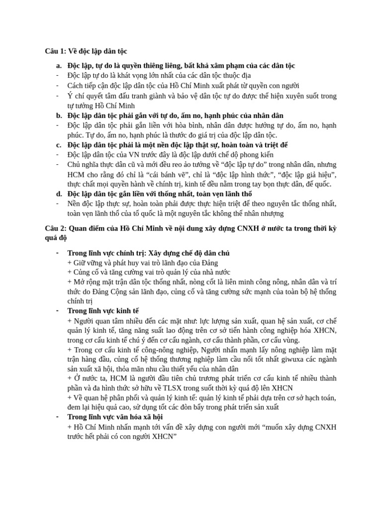 6 Cau Luan TTHCM | PDF