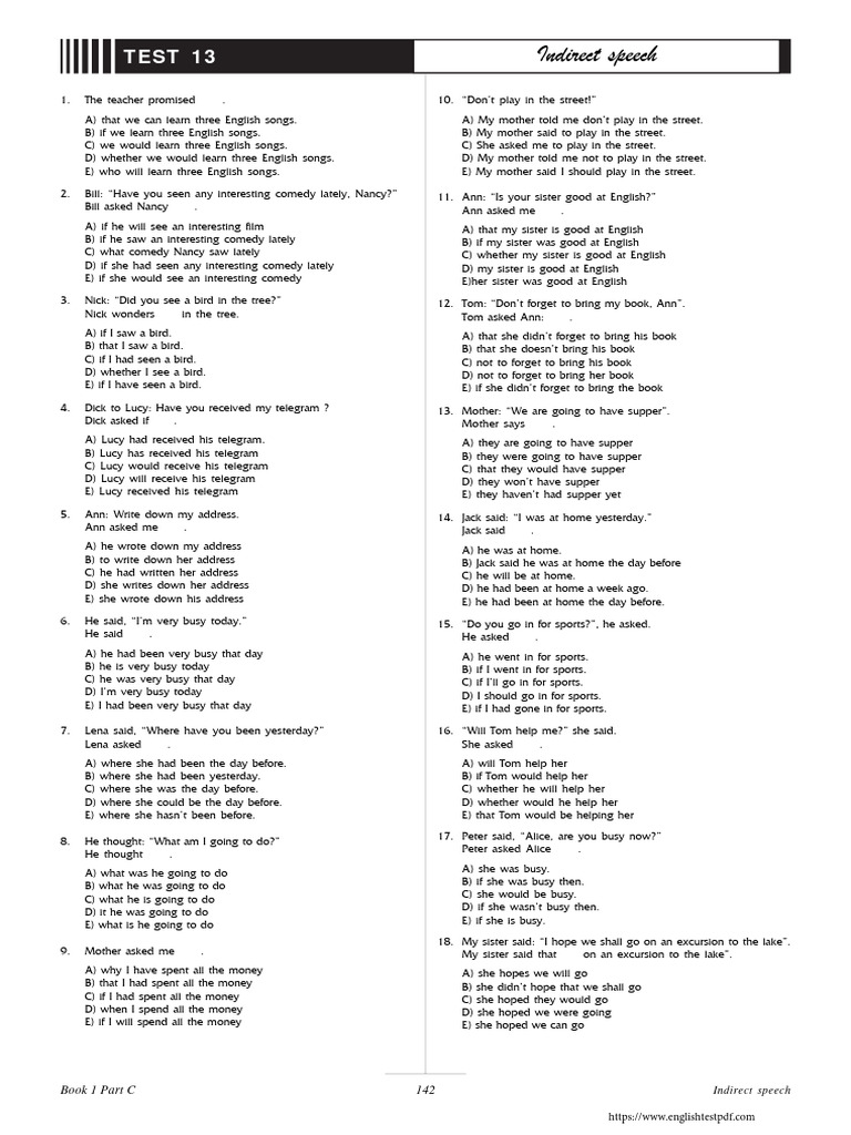 Multi-Grammar-Indirect-Spech-13 (NK) | PDF