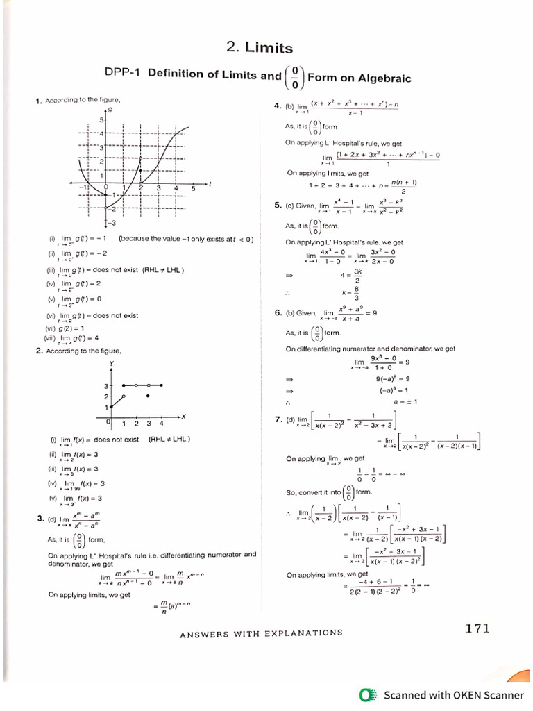 Limits DPP Solutions | PDF