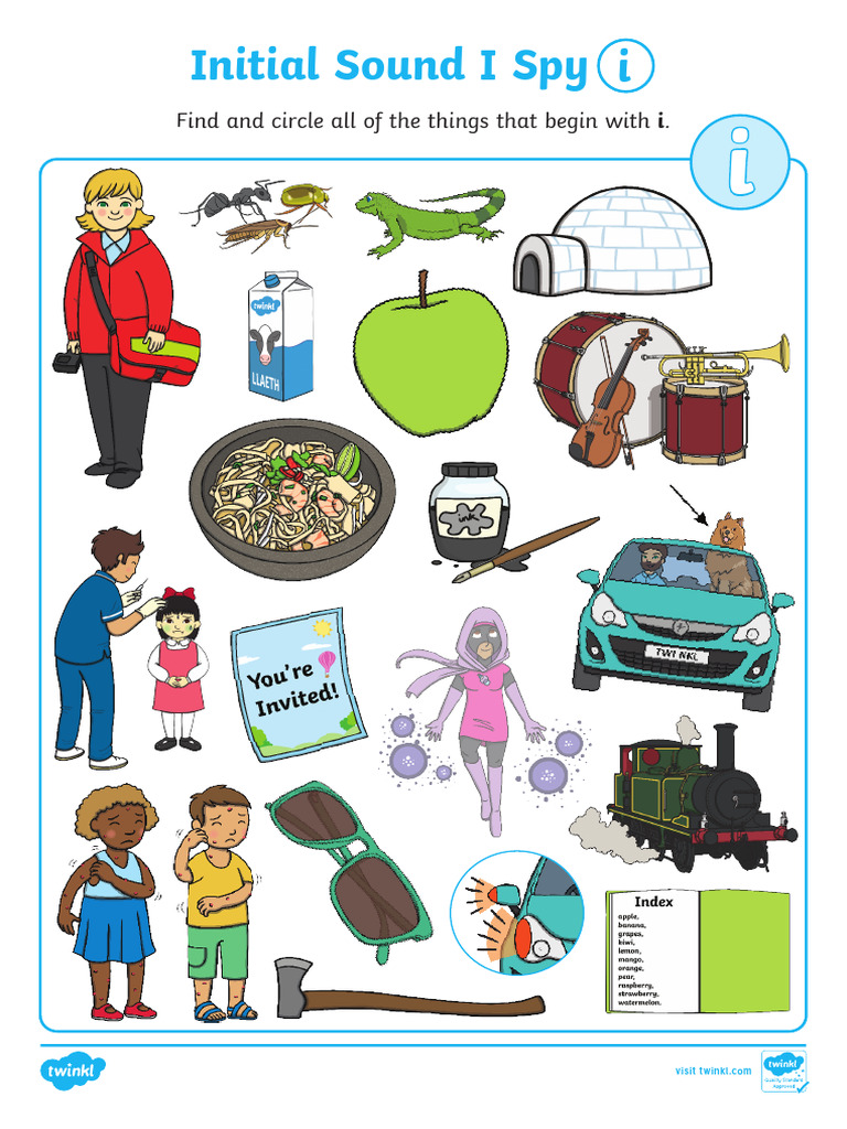 Initial Sound I Spy Activity Letter I | PDF