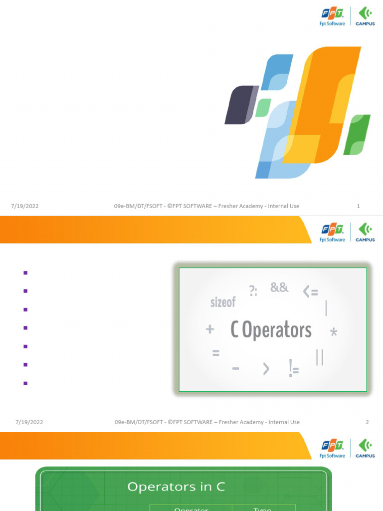 Lesson 02_Operators in C | PDF | Computing | Computer Programming Lesson 02_Operators in C | PDF | Computing | Computer Programming