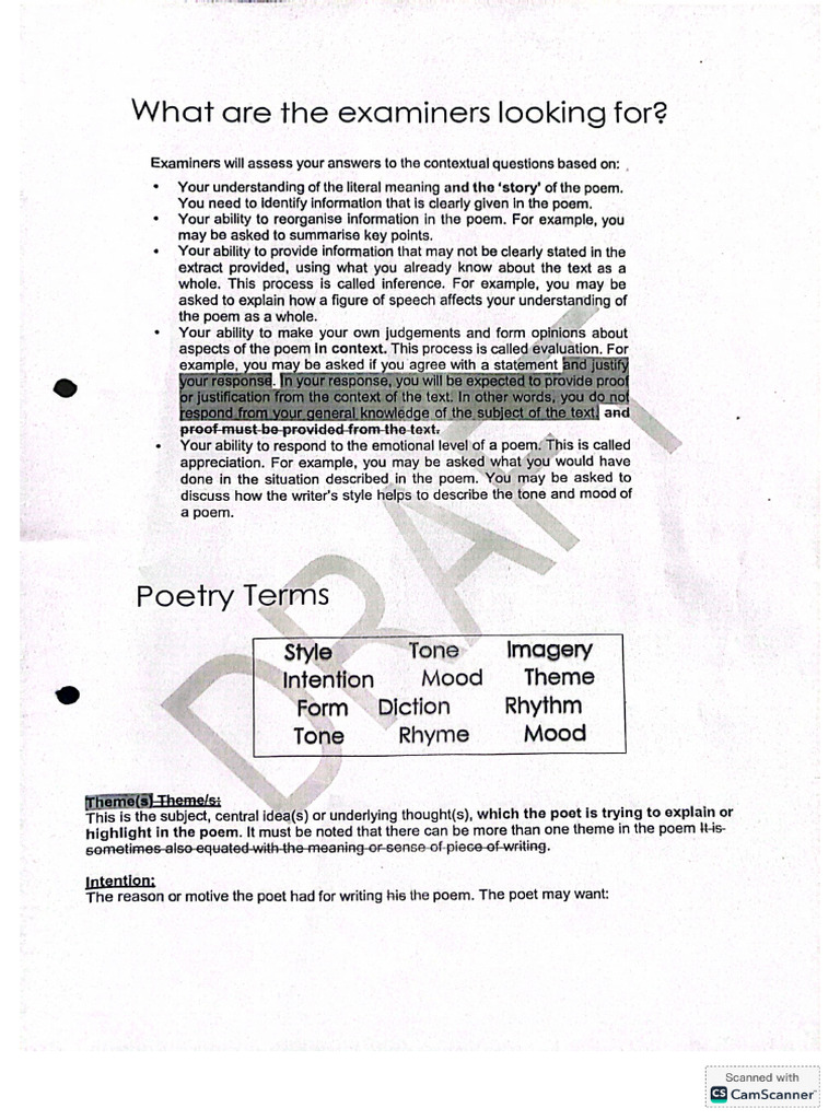 Important Poetry Key Aspects | PDF