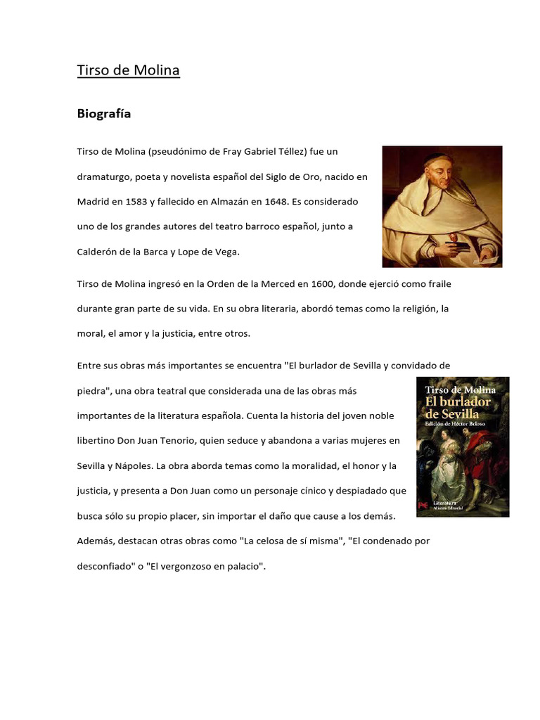 Tirso de Molina | PDF