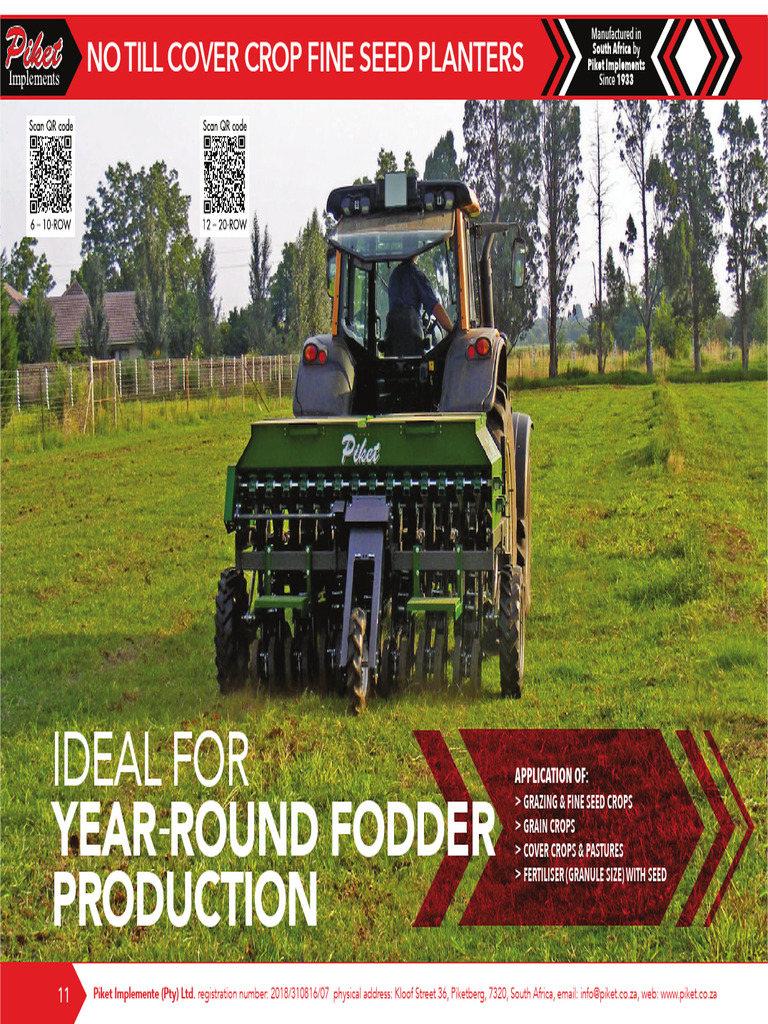 Piket No Till Cover Crop Fine Seed Planter | PDF | Fertilizer | Soil