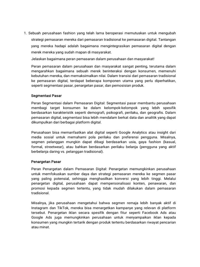 Roni - Pemasaran | PDF | Bisnis