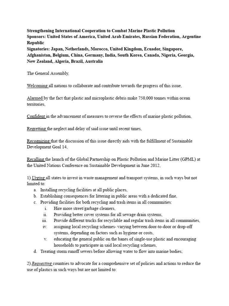 Resolution - Final Draft (Example) | PDF | Plastic | Environmental Issues