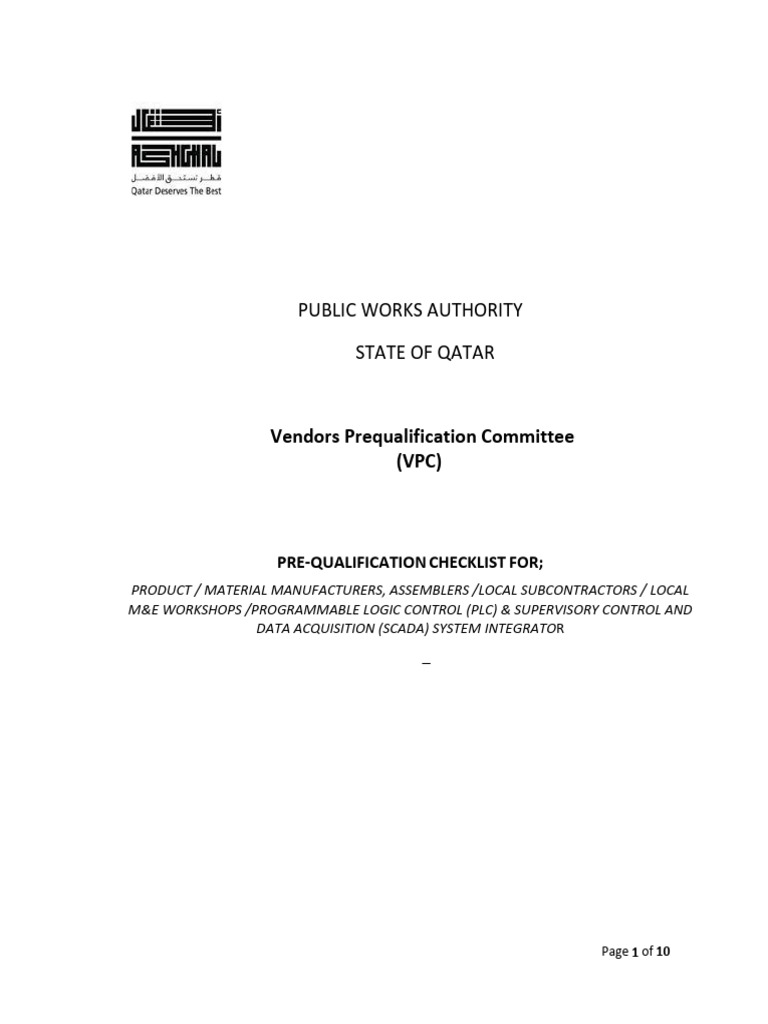 VPC Submittal Checklist | PDF | Specification (Technical Standard ...