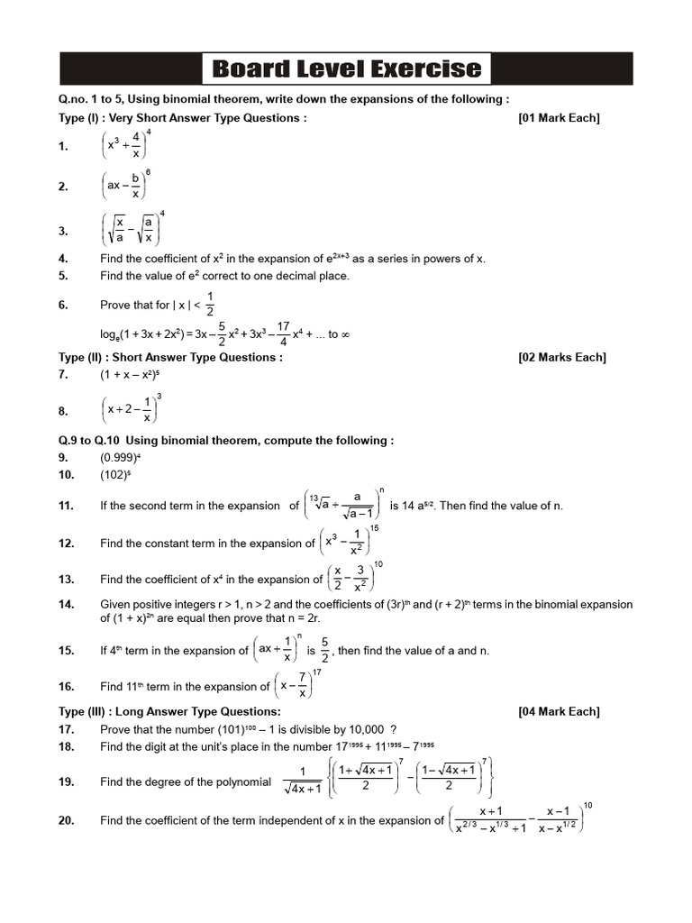 Binomial Exercise Re | PDF | Mathematical Analysis | Abstract Algebra