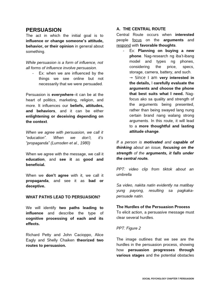 Persuasion Pdf Persuasion Attitude Psychology