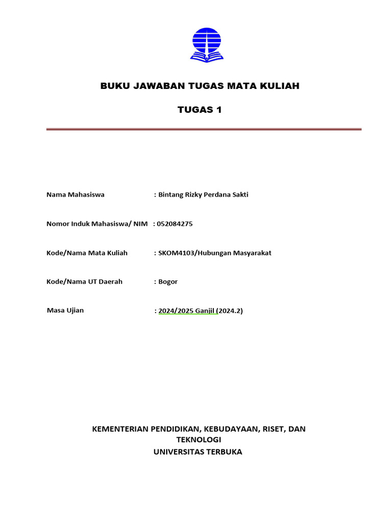 BJT Tugas 1 Hubungan Masyarakat | PDF | Bisnis | Ilmu Sosial
