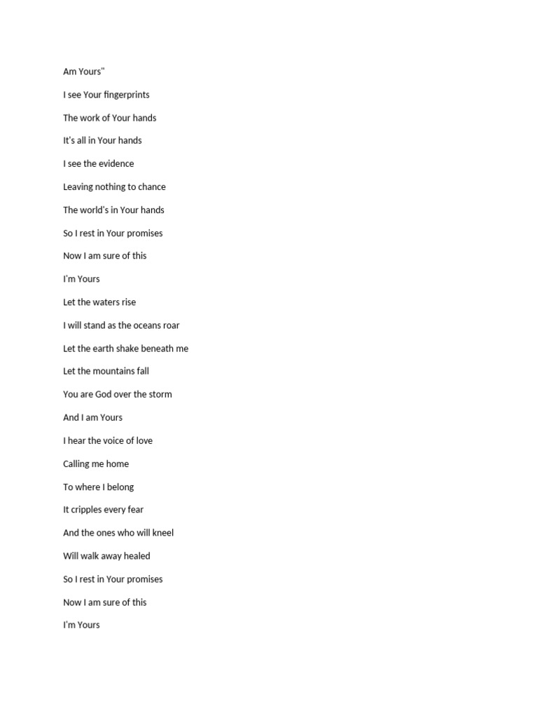 Am Yours | PDF | Poetry