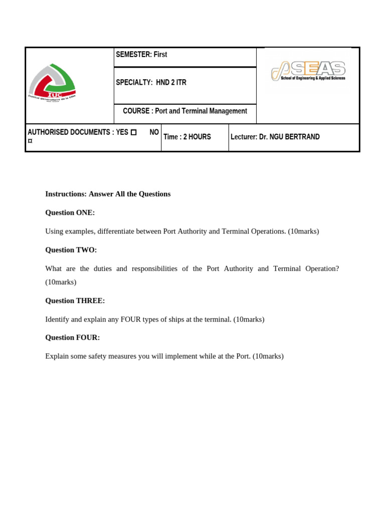 Port and Terminal Operations Management | PDF | Technology & Engineering