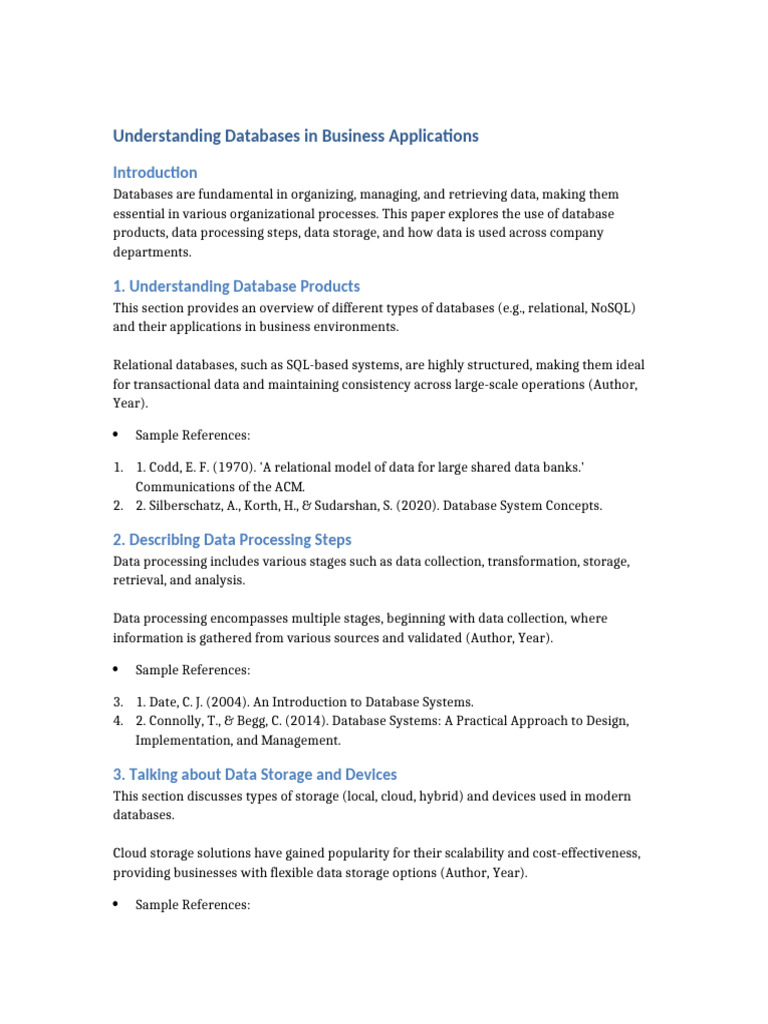 Understanding Databases in Business Applications | PDF | Databases ...