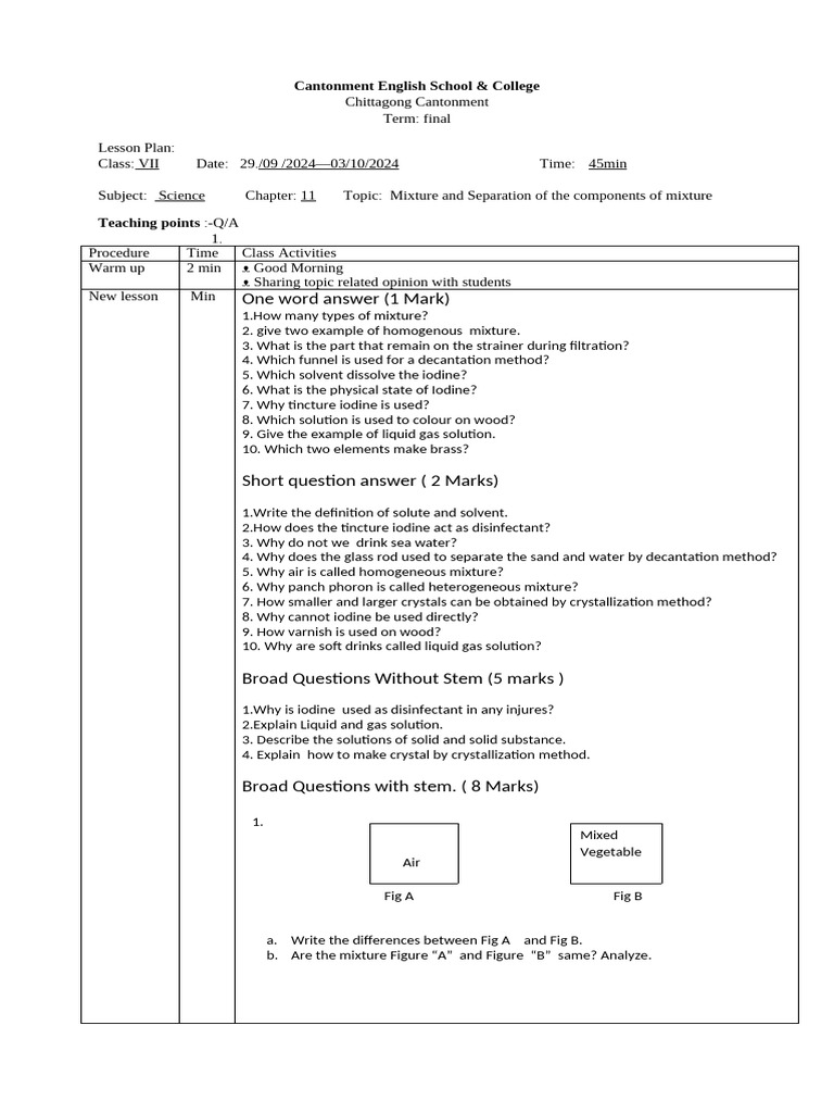 66f77e4f8c3b3ch-11 Mixture and Separation 2024 | PDF | Mixture | Phases ...