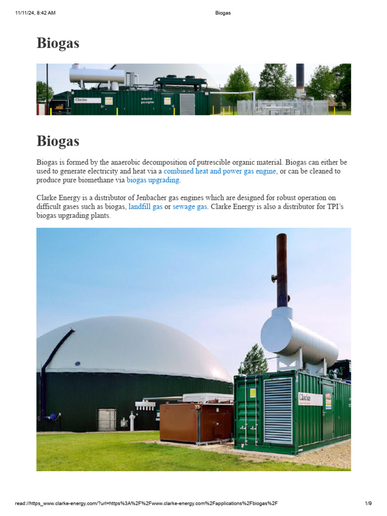 Biogas | PDF | Anaerobic Digestion | Biogas