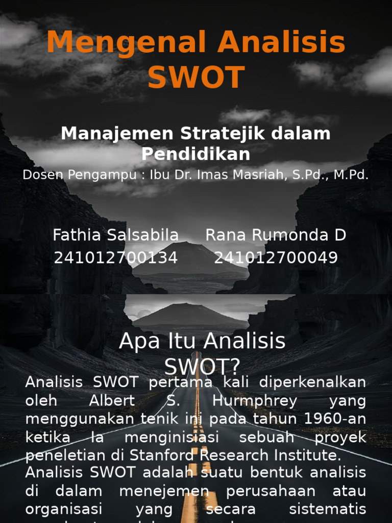 Mengenal Analisis SWOT KEL 8 | PDF