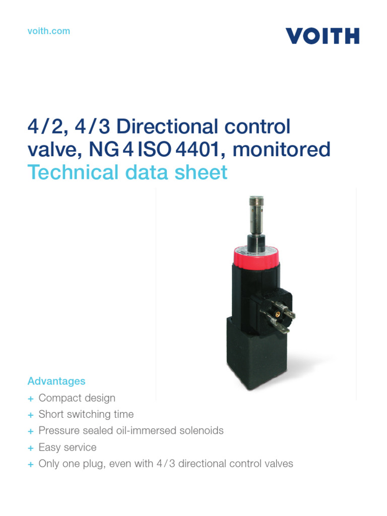 4 / 2, 4 / 3 Directional Control Valve, NG 4 ISO 4401, Monitored | PDF ...