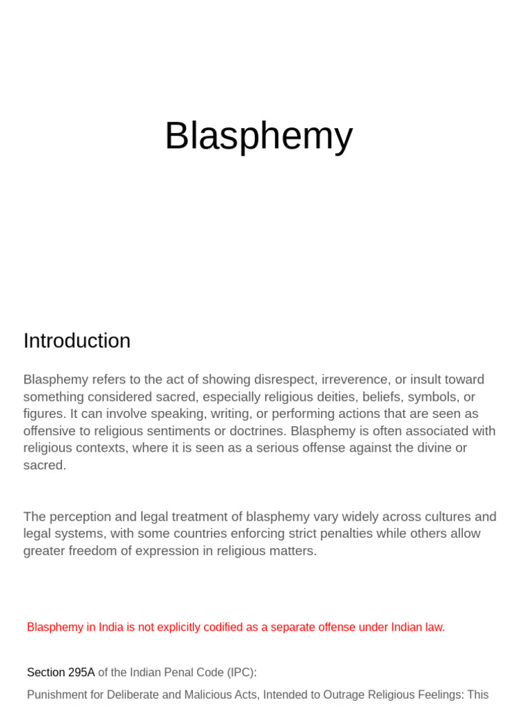 Blasphemy Pdf Justice Crime Violence