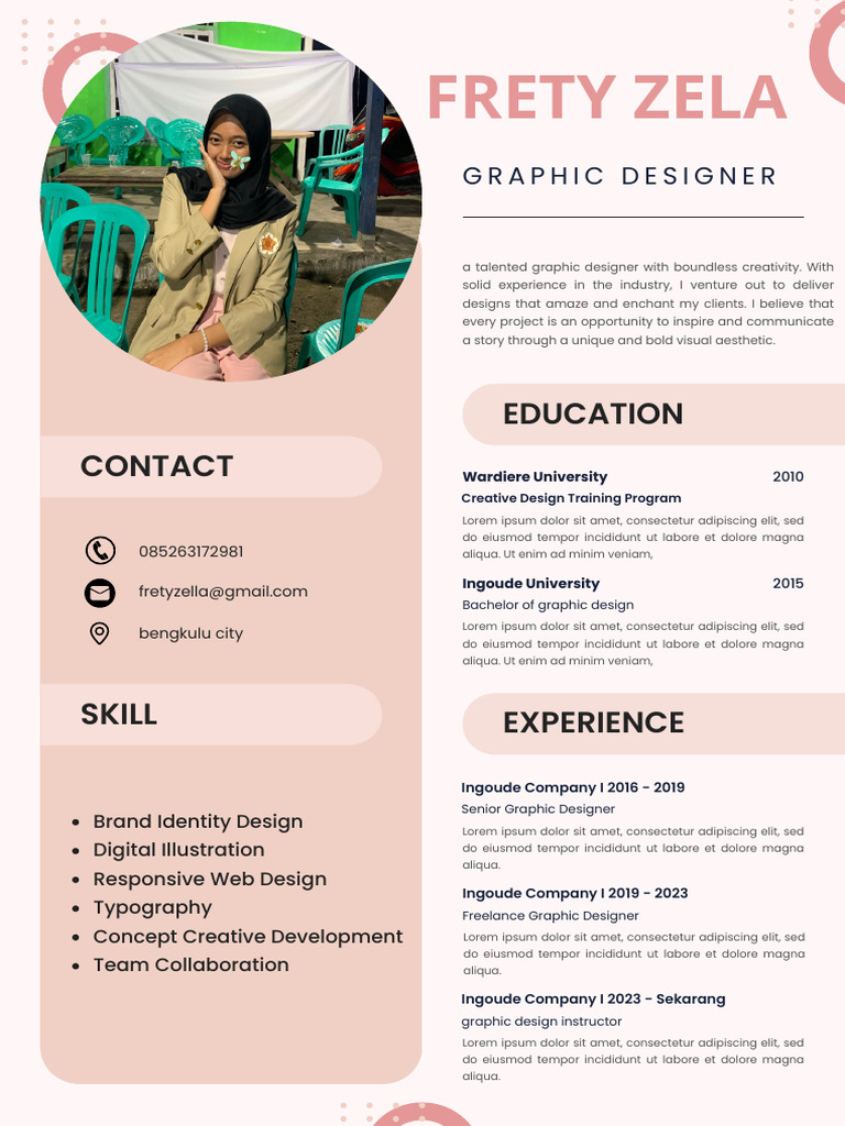Pink Kreatif Desain Grafis Resume - 20240911 - 145216 - 0000 | PDF | Design | Decorative Arts