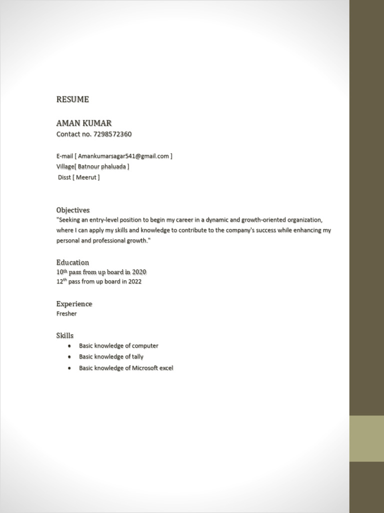 RESUME Aman | PDF