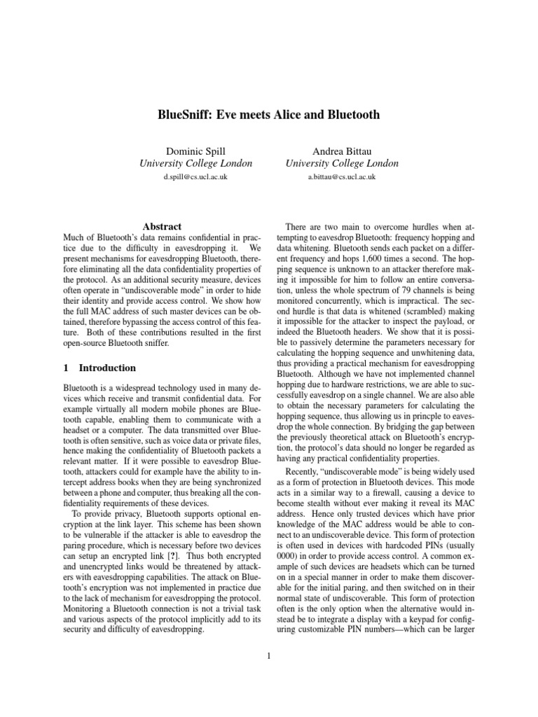 Blue Hacking | PDF | Bluetooth | Network Packet