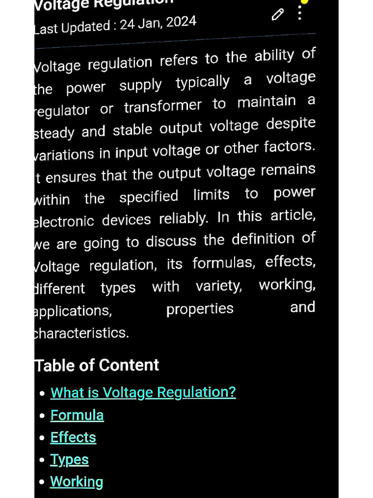 Voltage Regulation | PDF