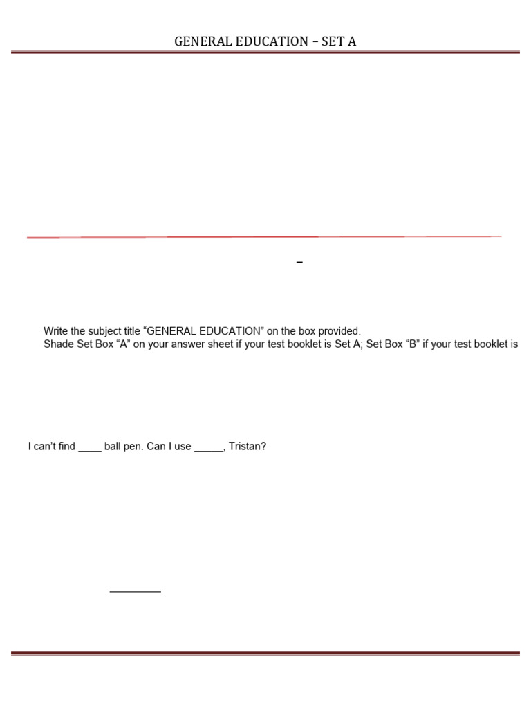 Gen Ed Reviewer 1 With Answer Key | PDF | Triangle | Water