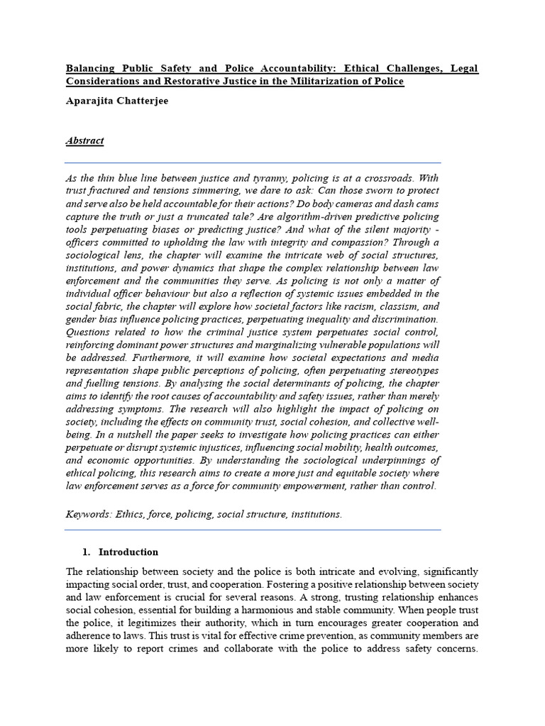 Springer Final Paper | PDF | Police | Community Policing