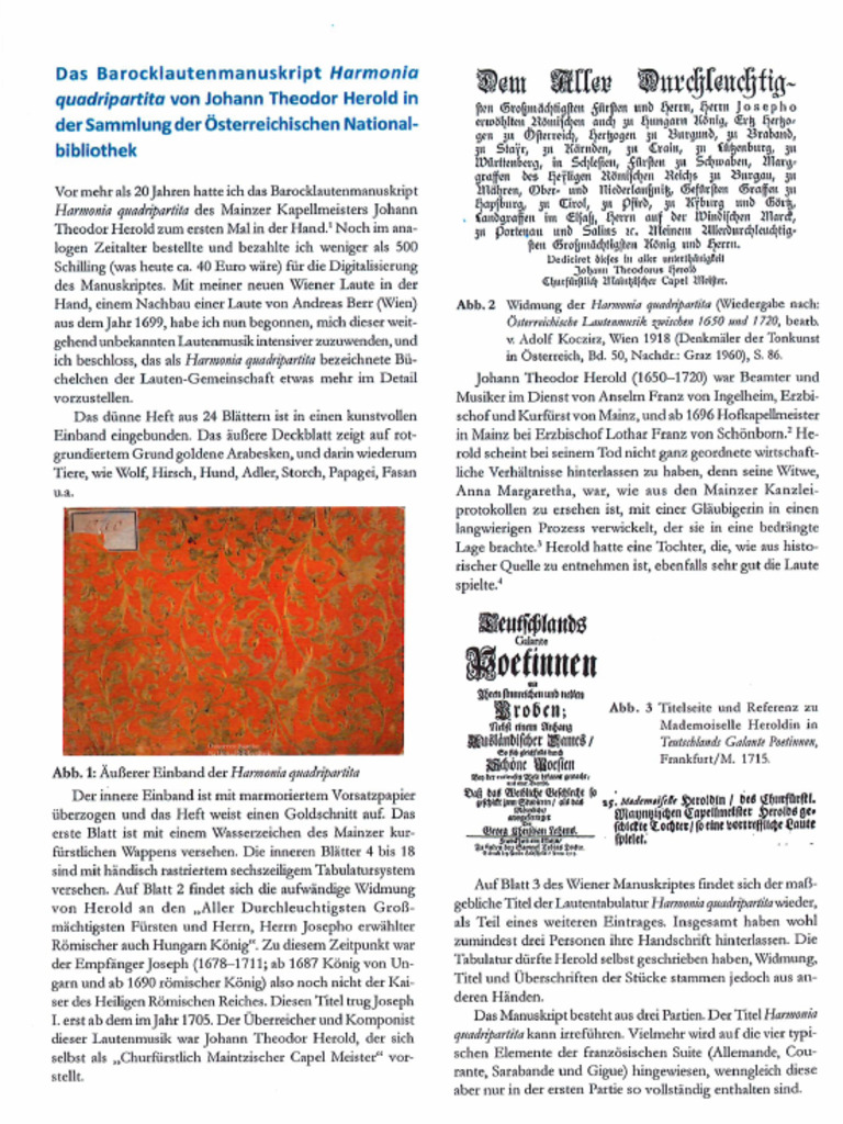 Baroque Lute Manuscript Description and Two Versions of A Gigue Imite ...