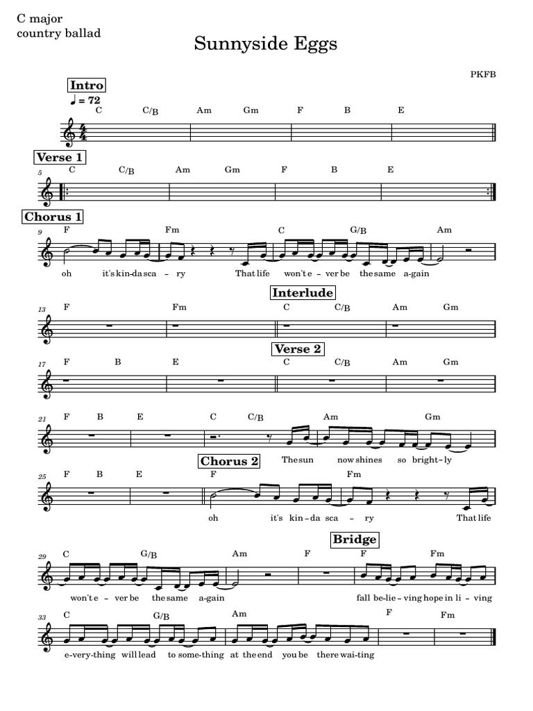 Sunnyside Eggs | PDF | Songs | Musical Forms