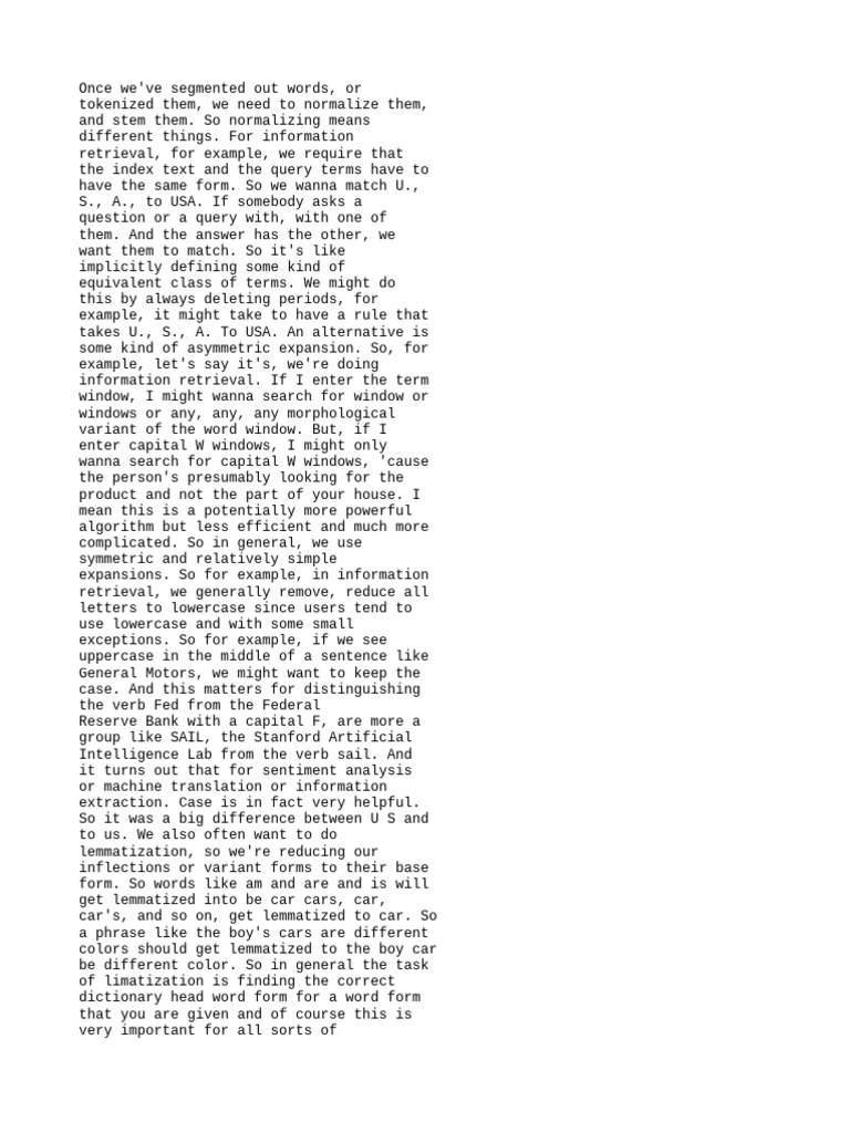 04 Word Normalization and Stemming 11-47 | PDF | Morphology ...