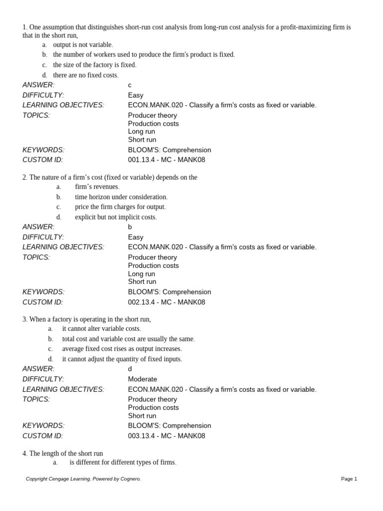 Sec 13.4 MC Costs in The Short Run and in The Long Run | PDF | Average ...