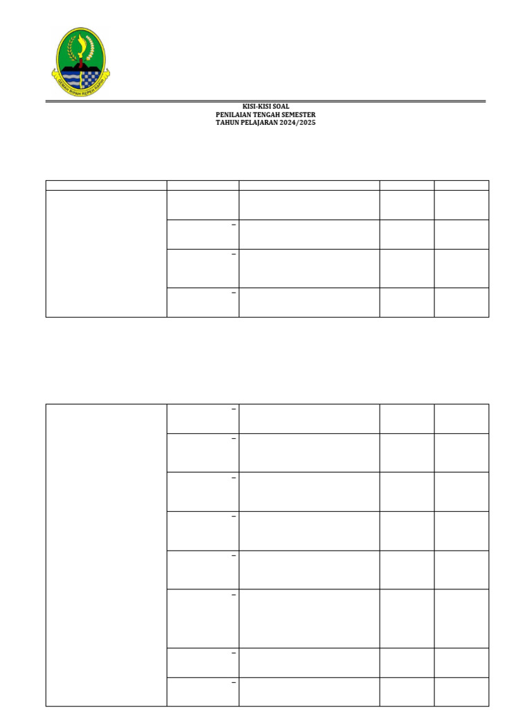 Kisi-Kisi PTS Fisika Kelas XI Ganjil 2024-2025 | PDF