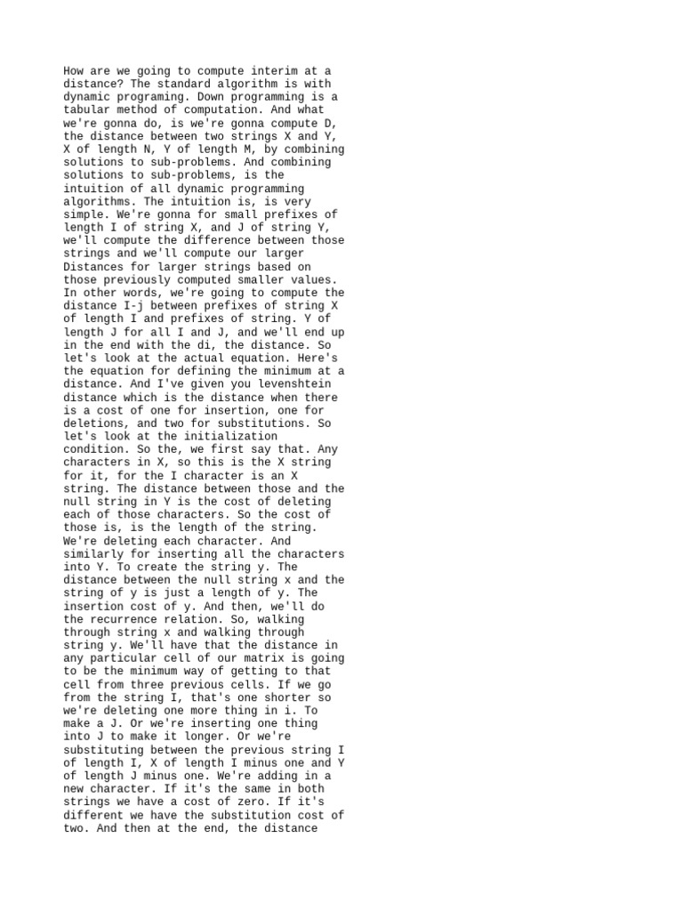 02 Computing Minimum Edit Distance 5-54 | PDF | String (Computer Science) | Dynamic Programming