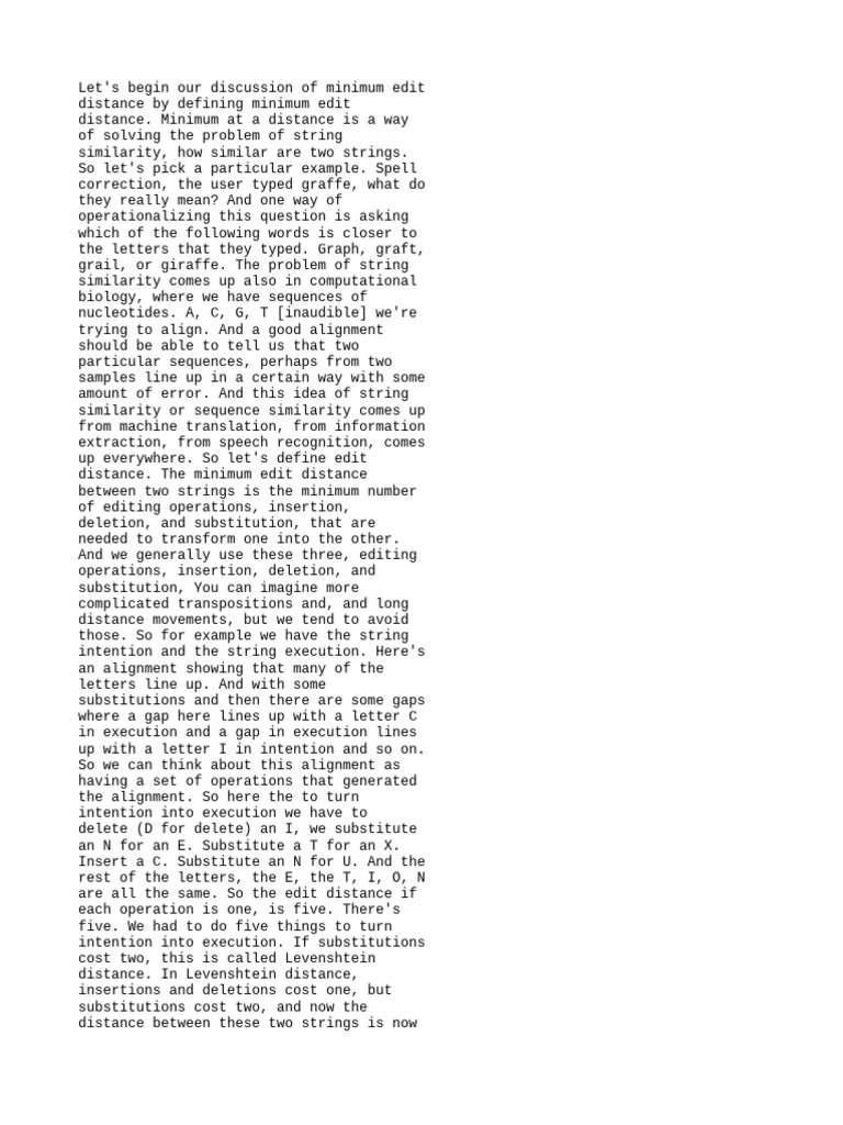 Understanding Minimum Edit Distance | PDF | Applied Mathematics | Theoretical Computer Science