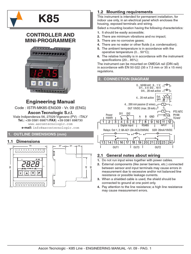 K85 Ins en | PDF | Relay | Electrical Resistance And Conductance