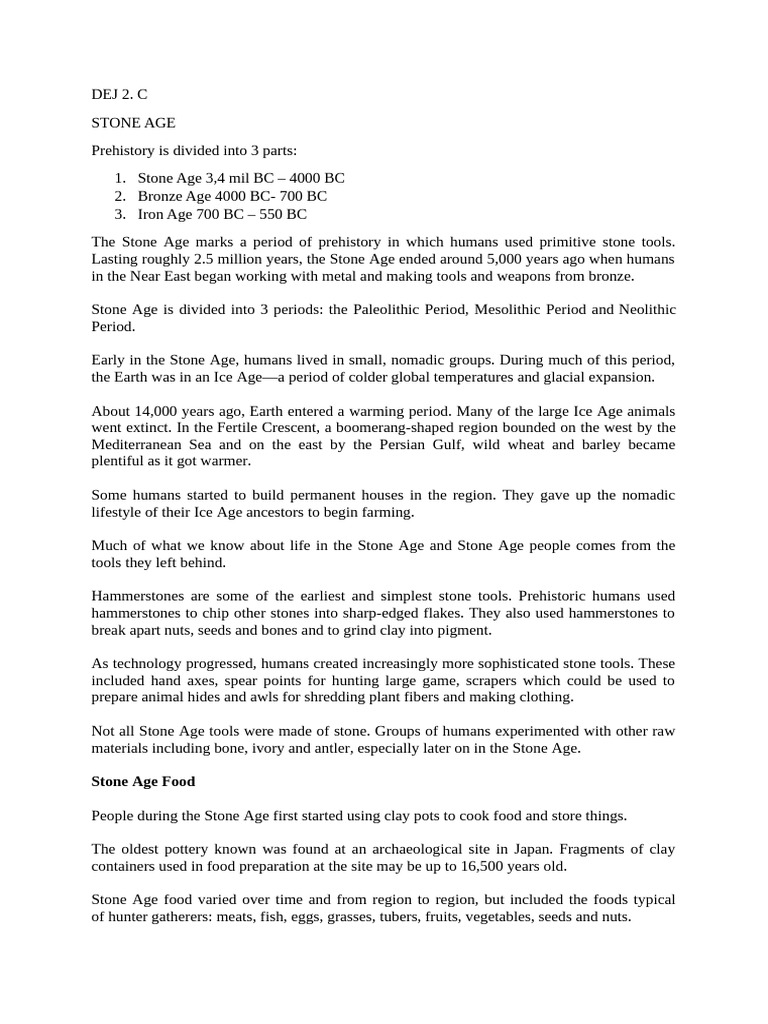 DEJ 2 Stone Age-2 | PDF