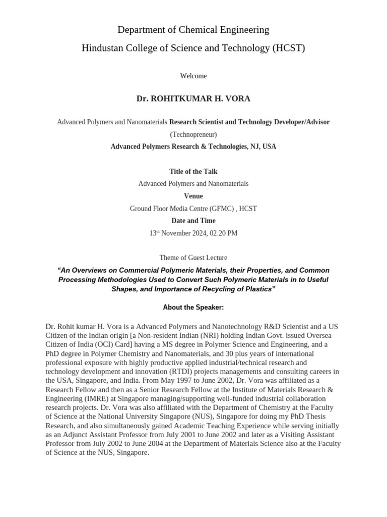 Dr. Rohit Kumar H. Vora | PDF | Art | Technology & Engineering