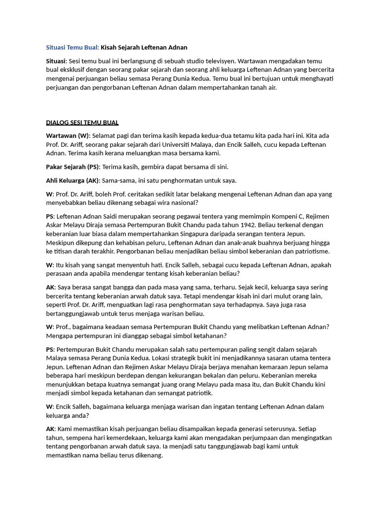 Situasi Temu Bual Group 3 | PDF | Sejarah