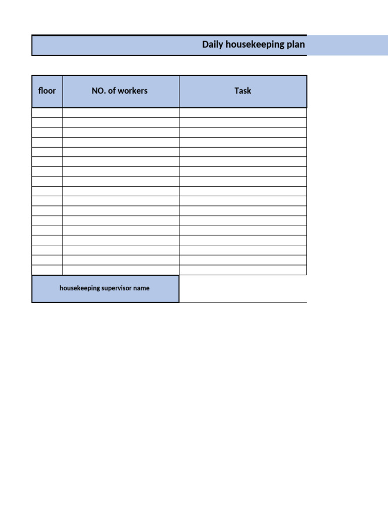 1 - 2 - Daily Housekeeping Plan | PDF