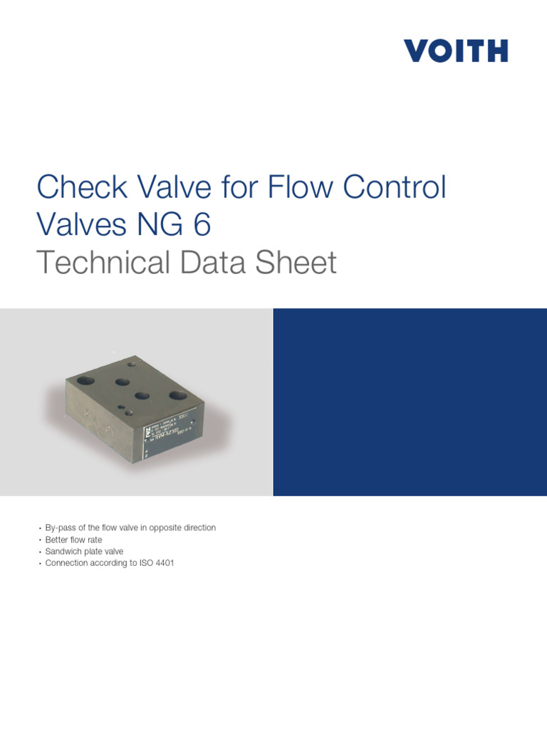 Check Valve For Flow Control Valves NG 6 - Technical Data Sheet | PDF ...