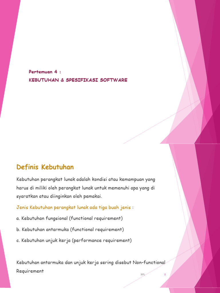 Kebutuhan & Spesifikasi Software | PDF | Bisnis