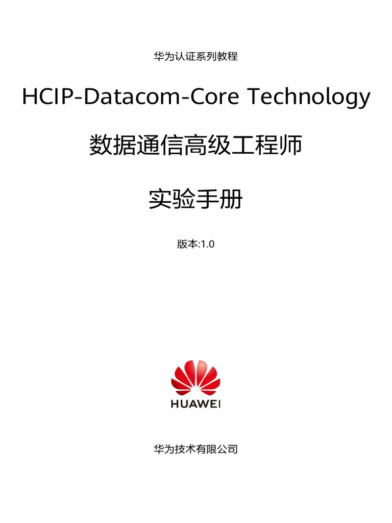 HCIP-Datacom-Core Technology V1.0 实验手册 | PDF