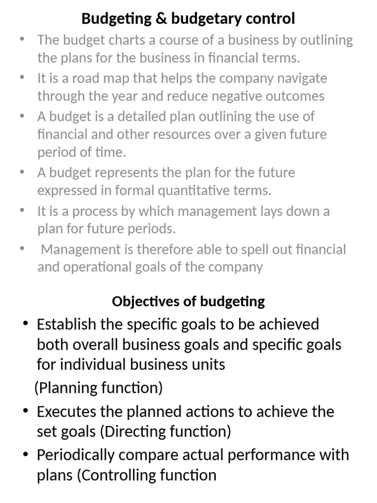ACT 2010 WEEK 12& 13 Budgeting and Budgetary Control | PDF | Budget ...