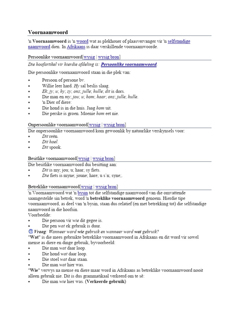 Gr3 KW 3 WK 1-3 Voornaamw - Info Onderwsr | PDF
