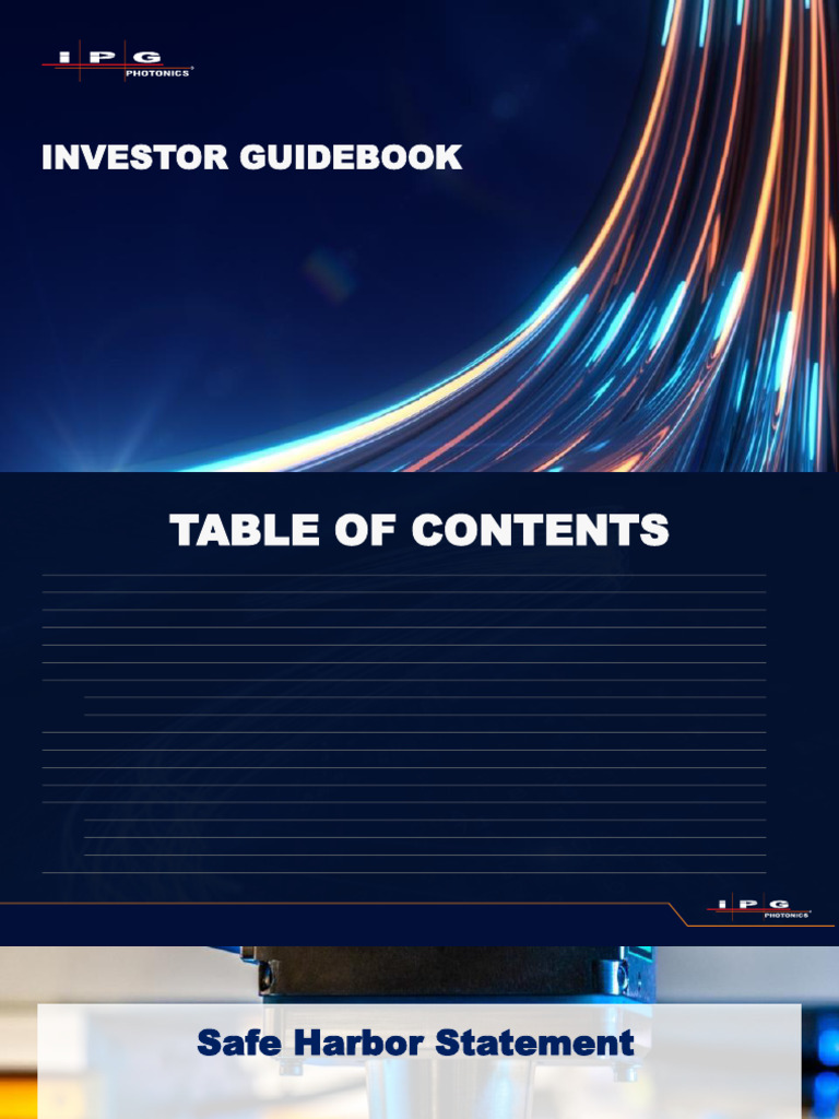 IPG Photonics Investor Guidebook 2020 | PDF | Laser | Laser Diode