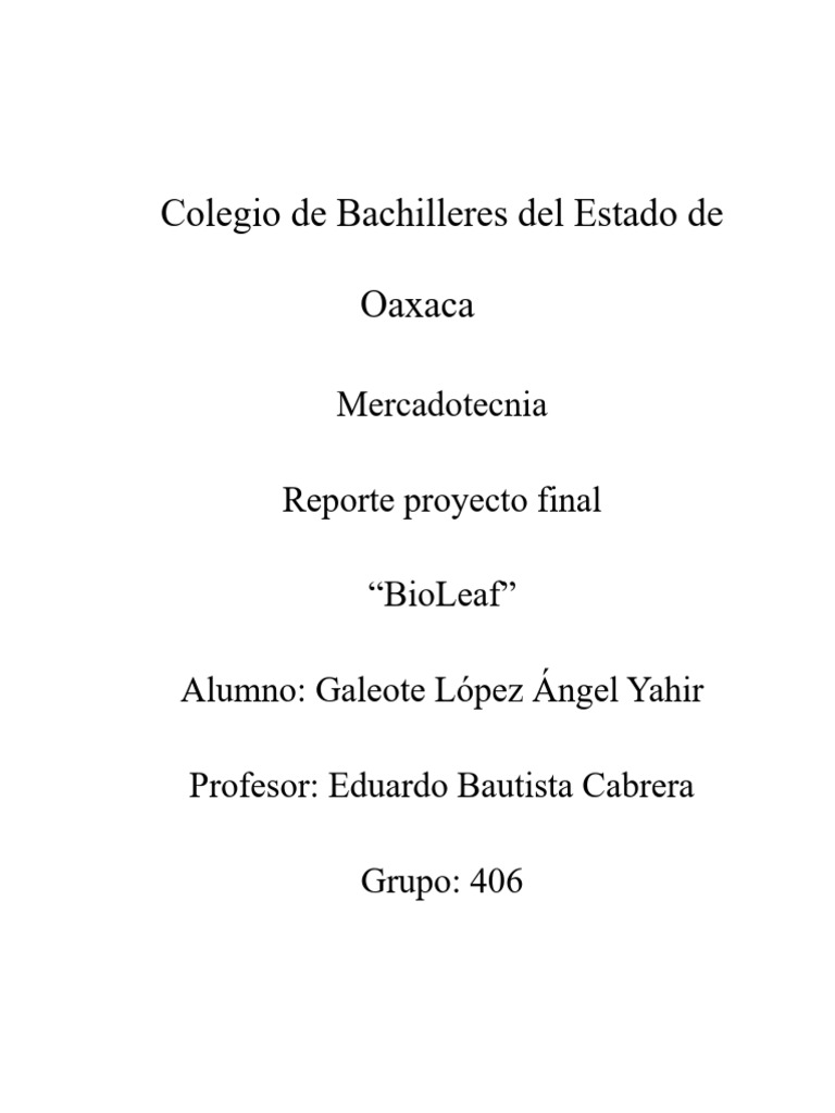 Proyecto Bioleaf | PDF | Sustentabilidad | Entorno natural