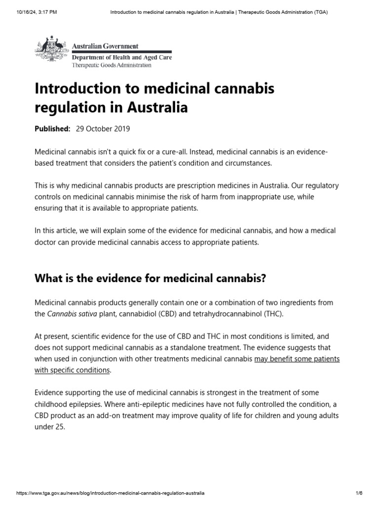 Introduction To Medicinal Cannabis Regulation in Australia ...