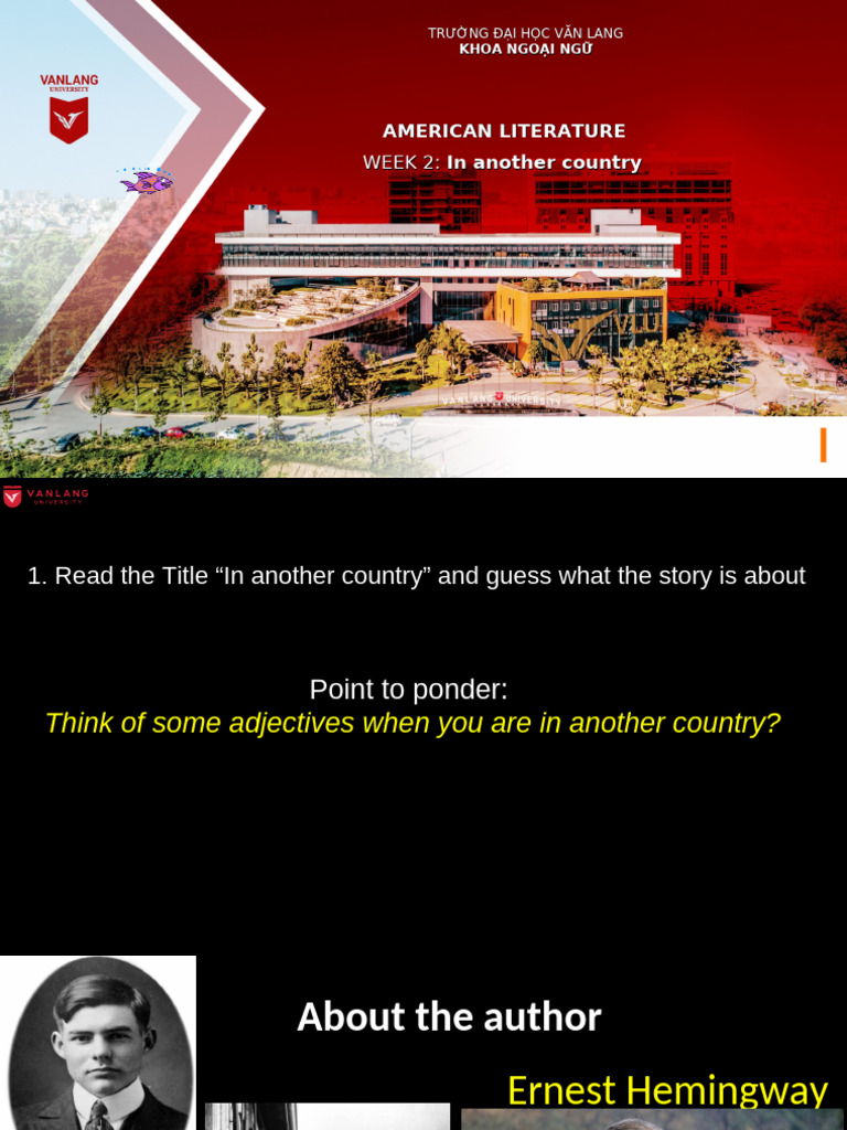 Exploring Hemingway's "In Another Country" | PDF | Ernest Hemingway
