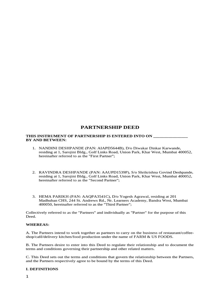 Partnership Deed E-Stamp | PDF | Partnership | Expense